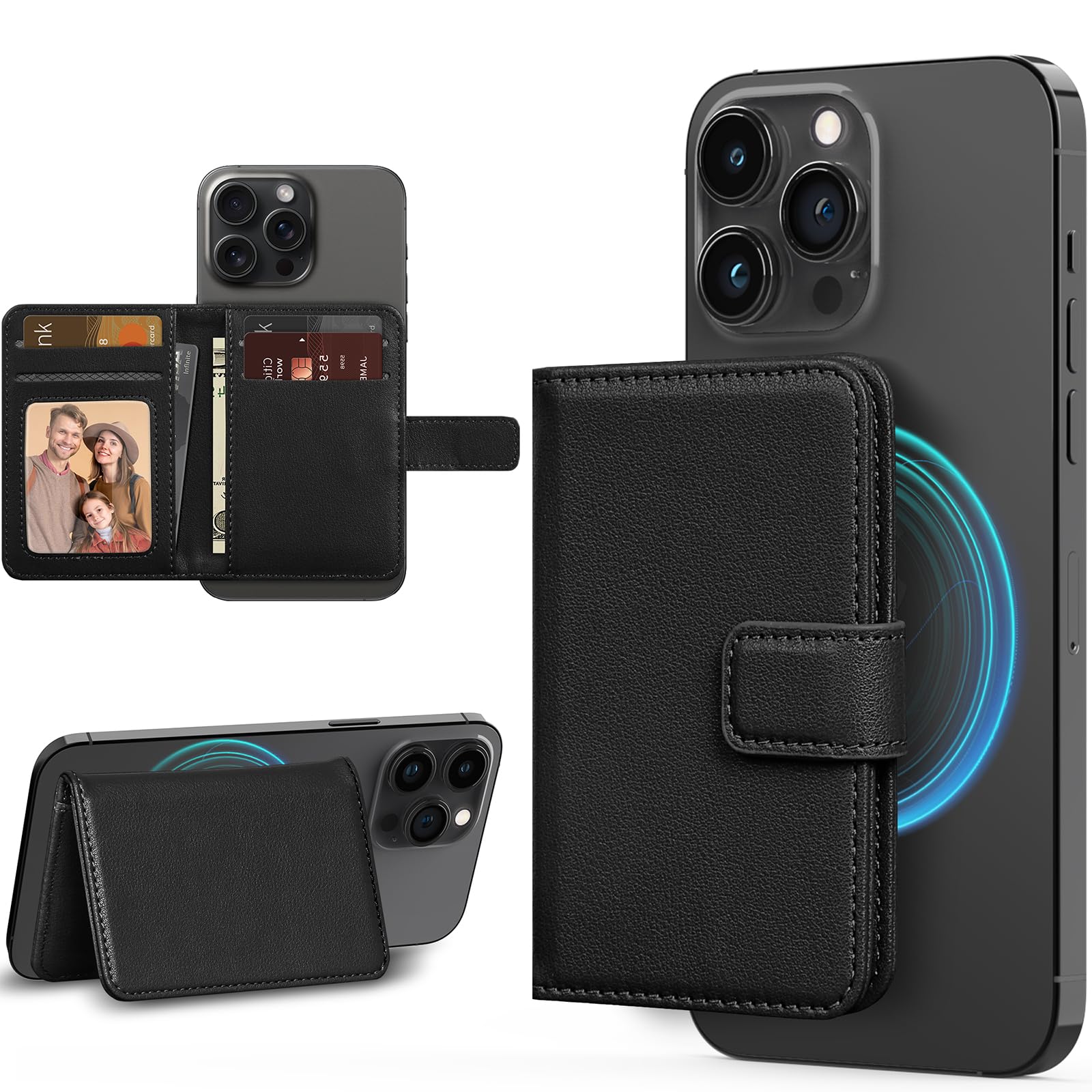 Amazon.com: LOHASIC Detachable Wallet Compatible with MagSafe, RFID Blocking 4+ Cards Holder PU ...