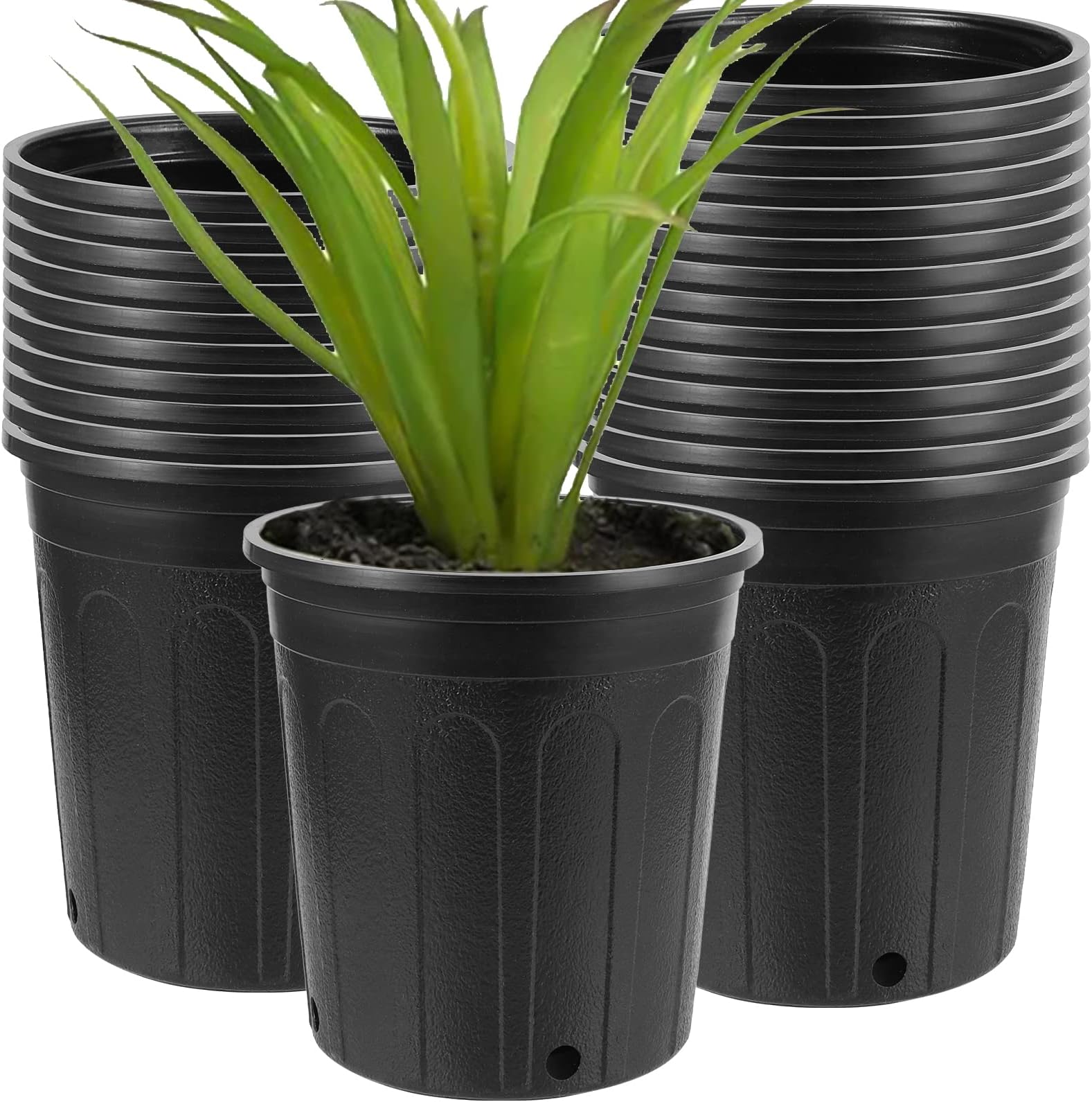 Amazon.com: HEIHAK 20 Packs 1 Gallon Nursery Pots, 7 Inch Flexible ...