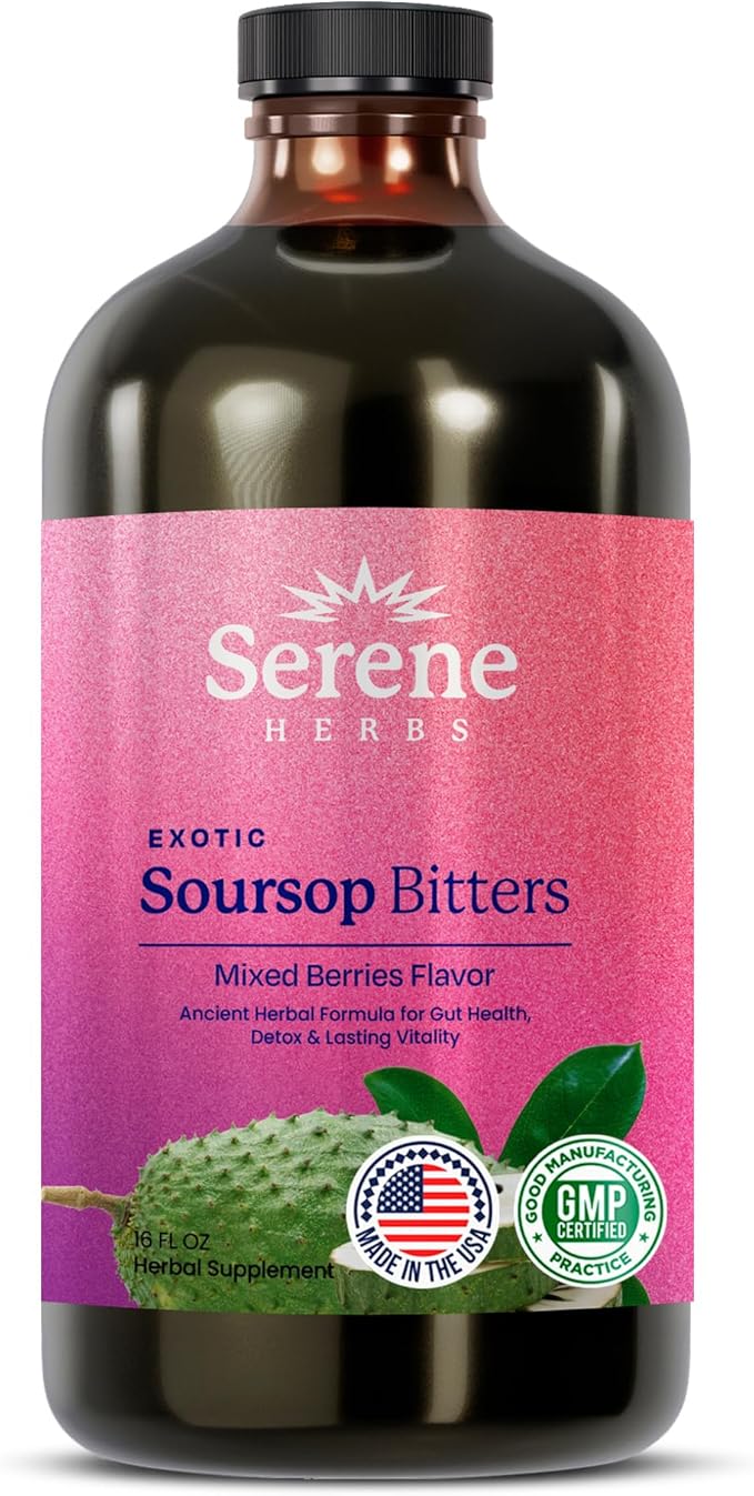 Amazon.com: Serene Herbs Soursop Bitters Liquid - Organic Herbal Sour Sop Guanabana with Black ...