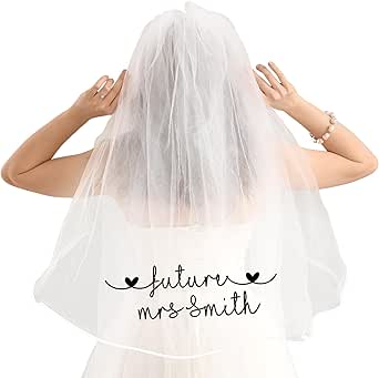 Cutecrop Bridal Veil, Bride to Be Embroidered Veil, 2 Tiers Wedding ...