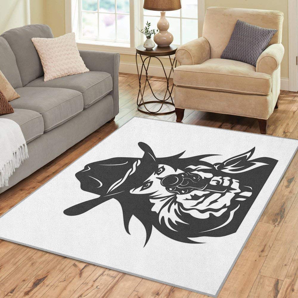 Pinbeam Area Rug Cow Western Girl Revolver Cowgirl Firearms Pistol ...