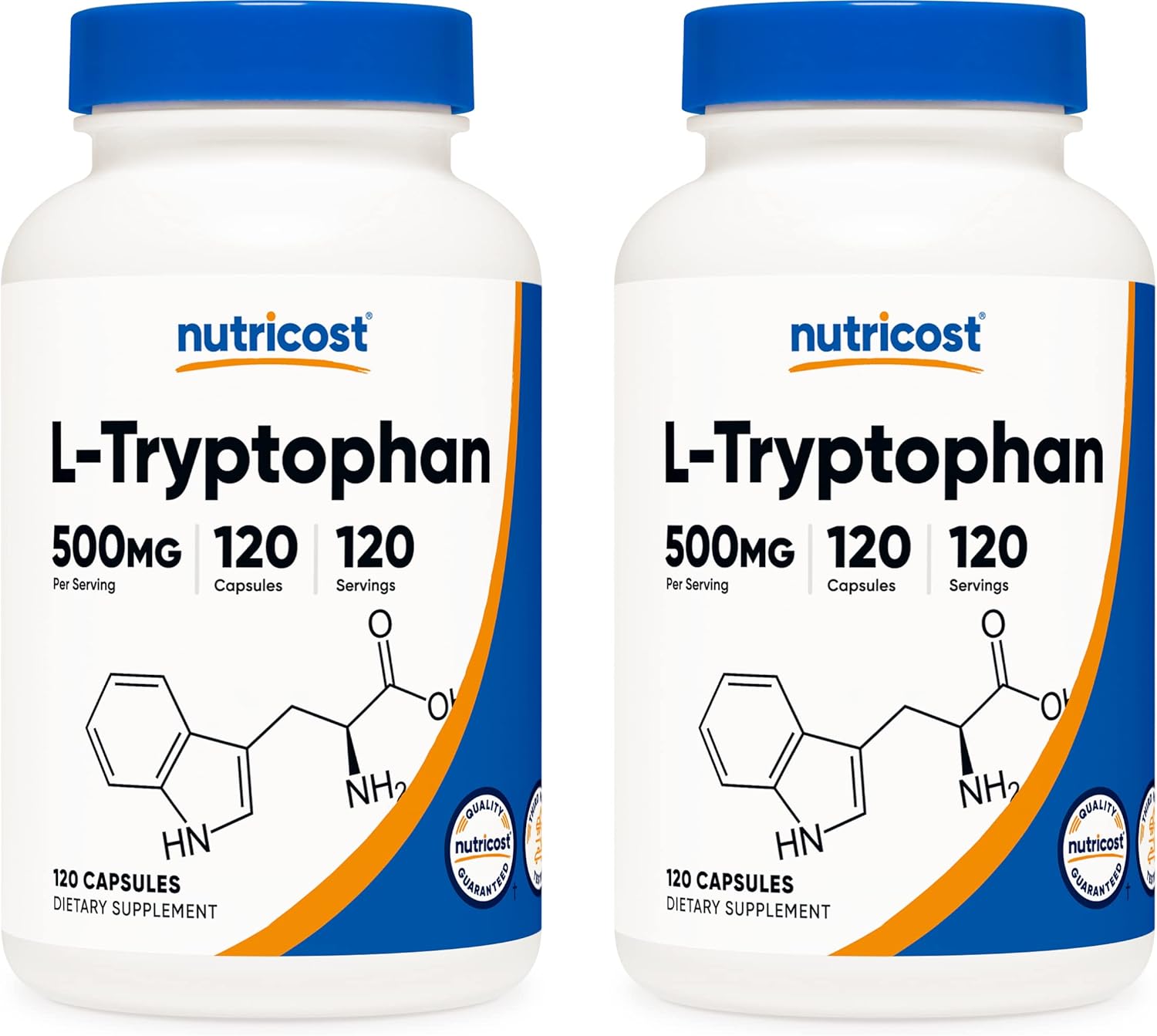 Amazon.com: Nutricost L-Tryptophan 500mg, 120 Capsules (2 Bottles ...