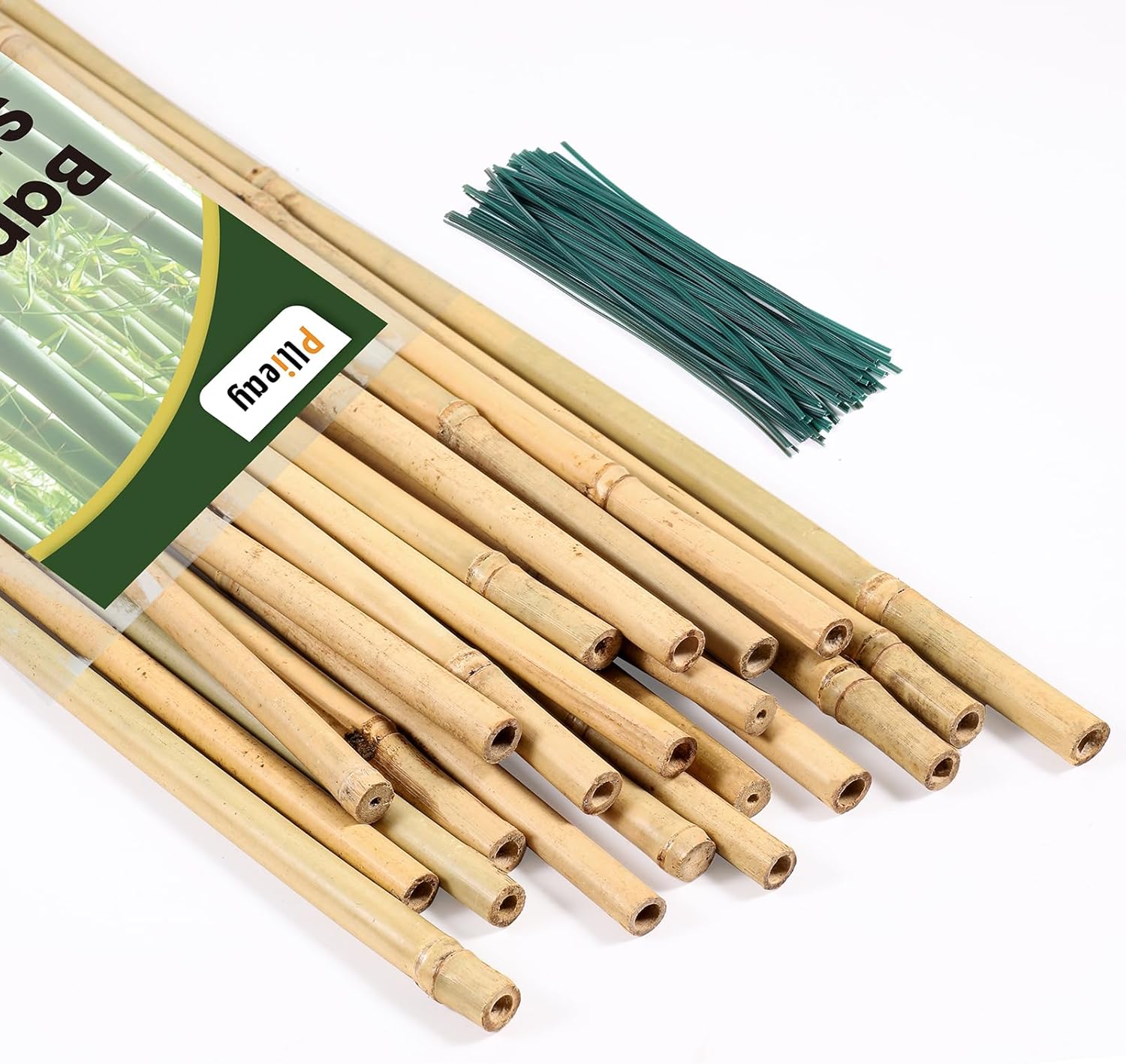 Amazon.com : Pllieay 20Pcs Bamboo Plant Stakes, 5FT Plant Sticks ...