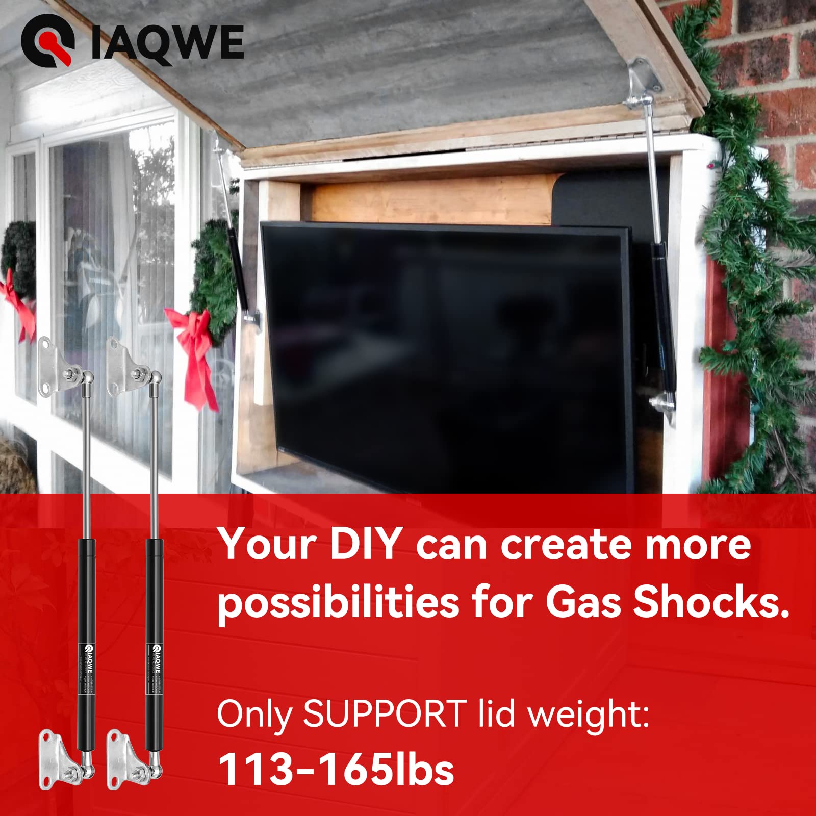 23Inch 150Lb/667N Gas Struts Spring Shocks with L-Type Mount Brackets ...