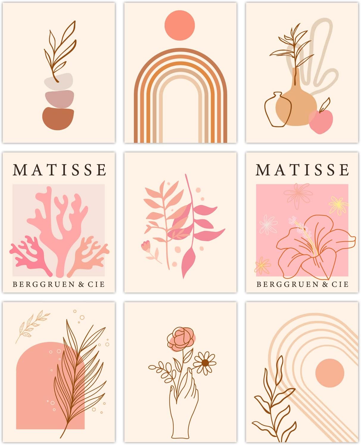 SUPERDANT 9 Feuilles Matisse Affiche Decoration Murale Esthétique ...