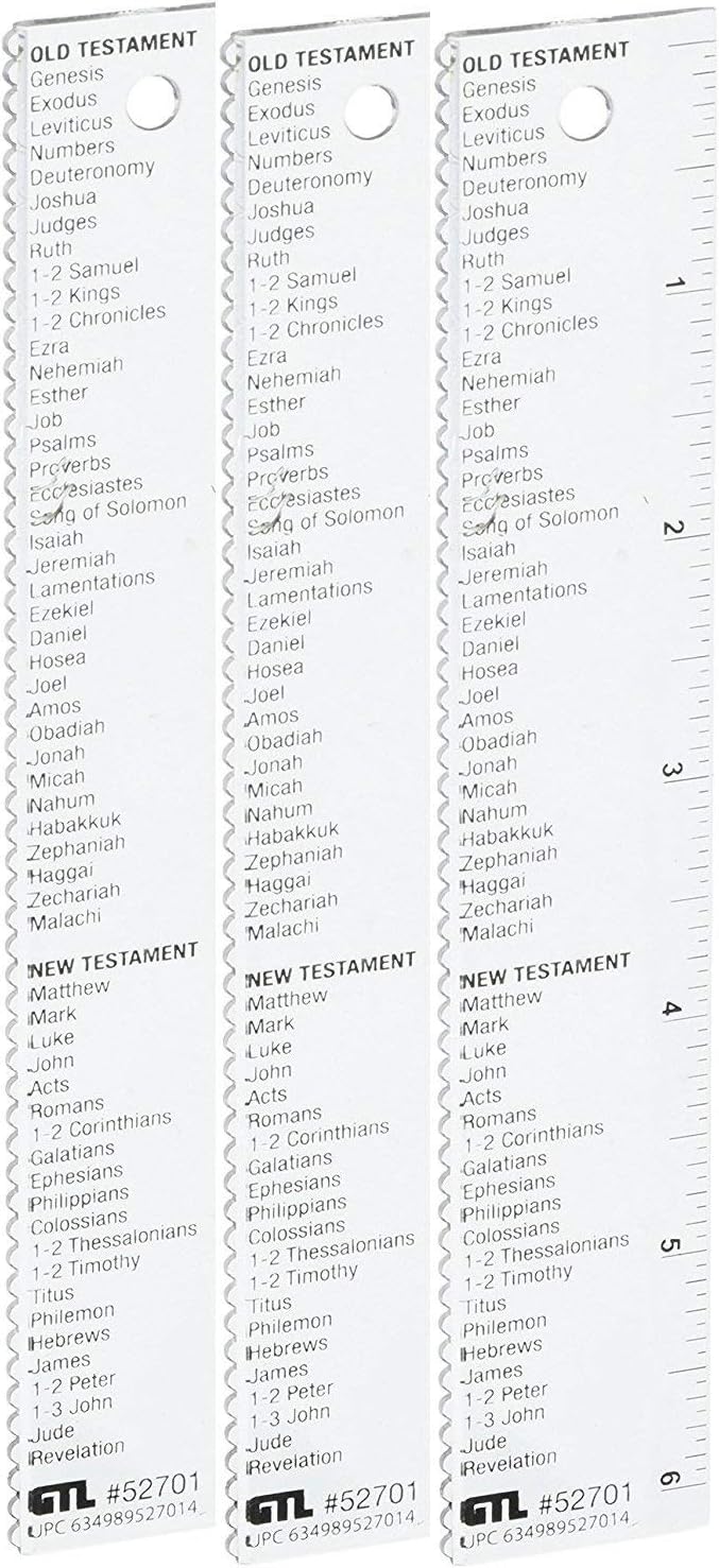 Amazon.com : 6" Straight-edge Ruler with Books of the Bible (3 ...