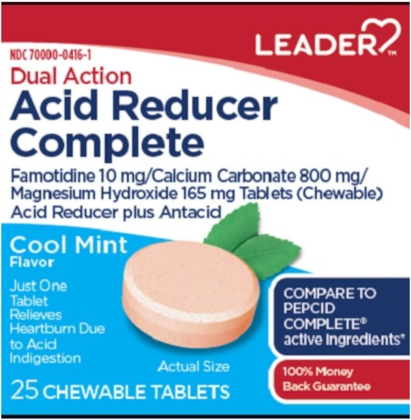 Amazon.com: Leader Acid Reducer Complete- famotidine, Calcium Carbonate ...