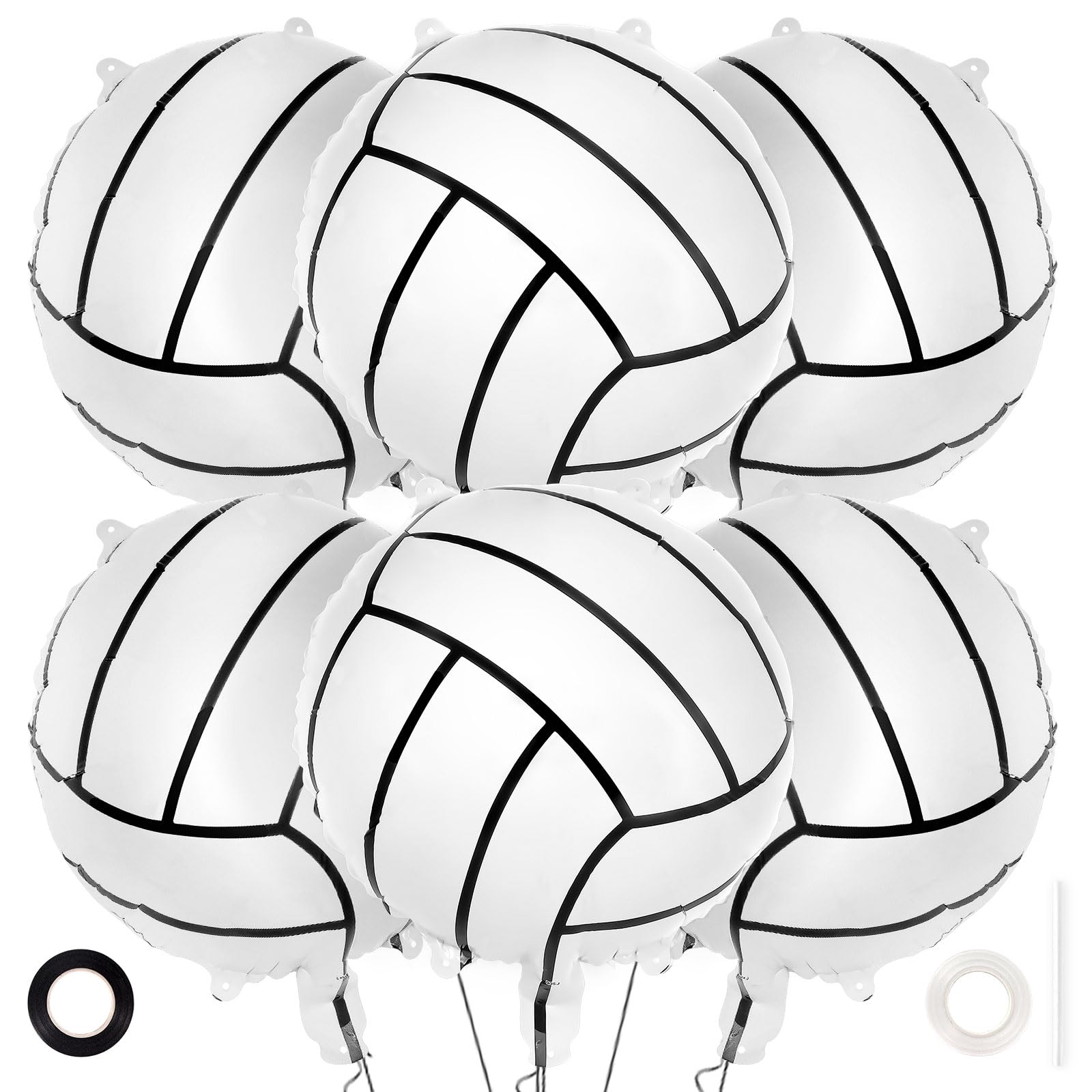 Amazon.com: Volleyball Foil Balloons, 6 Pcs Volleyball Sports Balloons ...