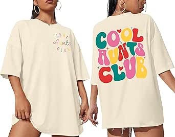 Women Auntie Tshirt Oversize Aunt Shirts Cute Love Heart Tees Fashion Aunt Shirt Funny Short ...