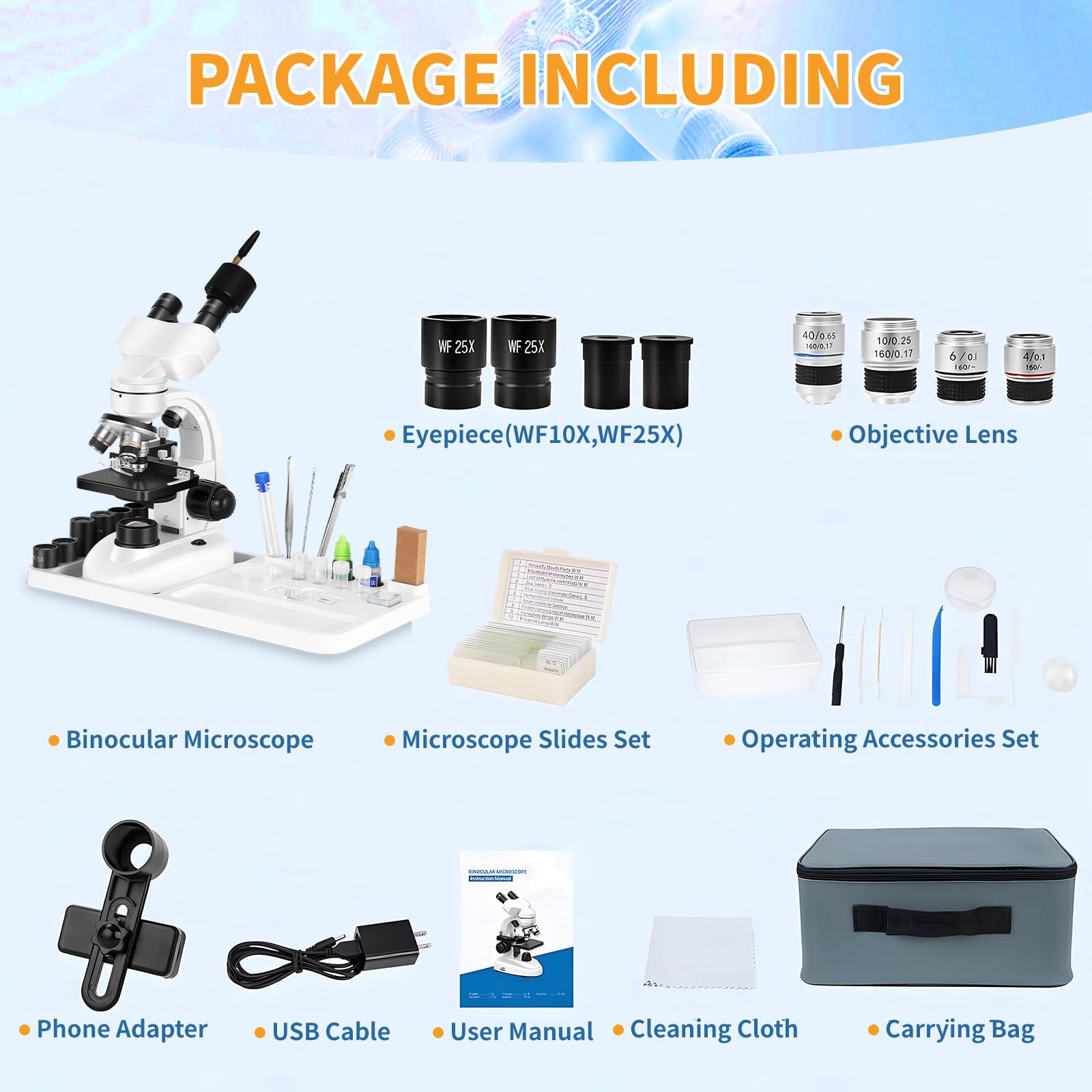 Snapklik.com : Compound Binocular Microscope, WF10x And WF25x Eyepieces ...