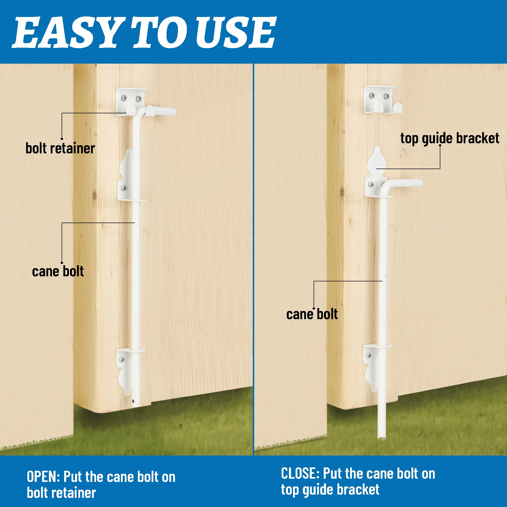 Snapklik.com : 18" Heavy Duty Cane Bolt Gate Drop Rod Hardware Ground ...