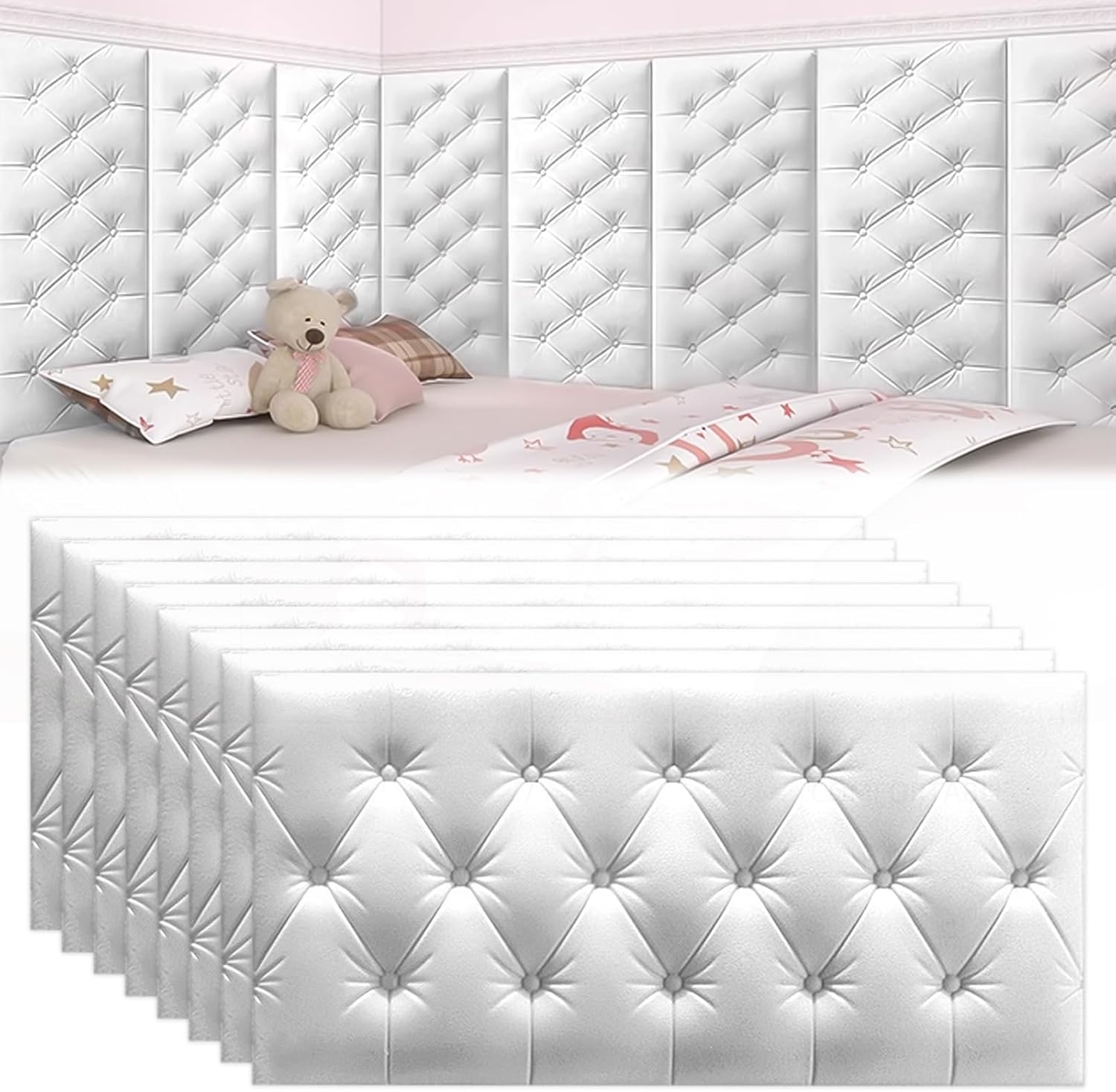 GHIBFBT 3D Anti Collision Wall Padding, 8PCS 11mm Thickness Self ...