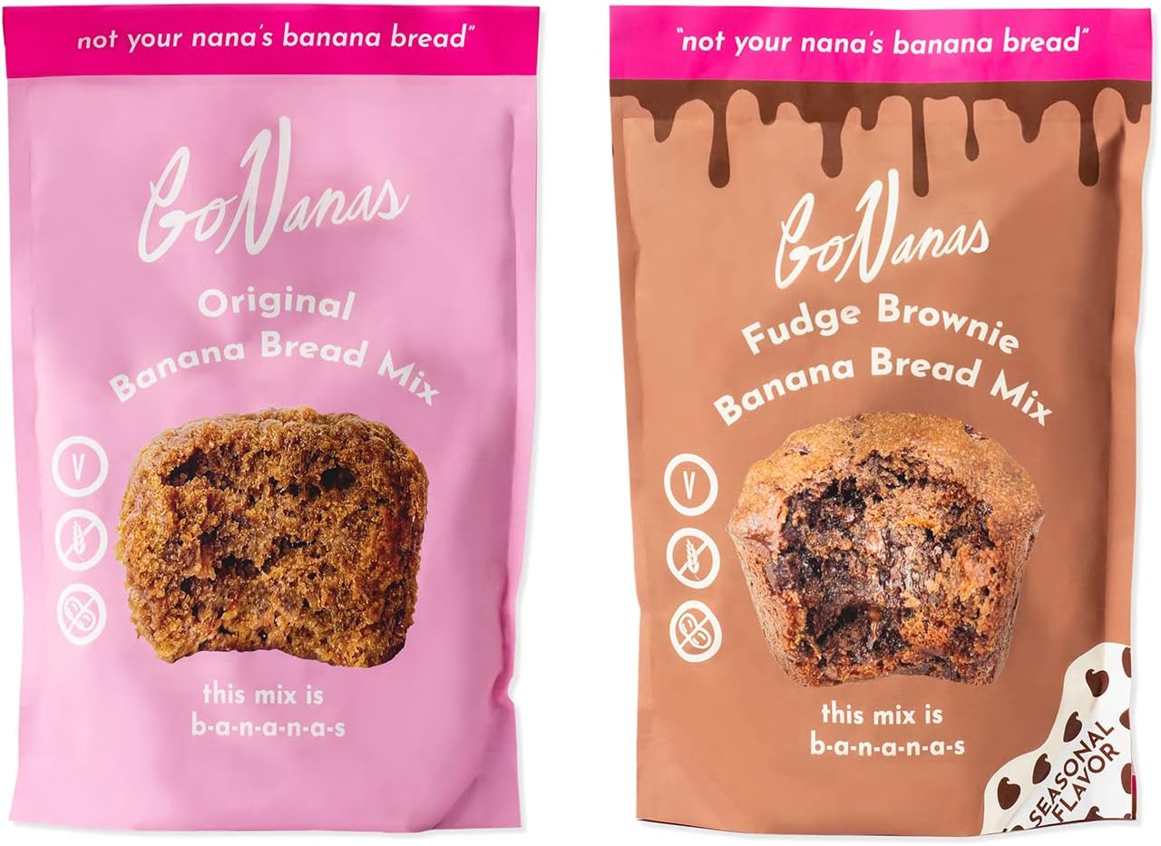 Amazon.com : GoNanas Banana Bread Mix - Bundle of 2 Flavors. Vegan ...
