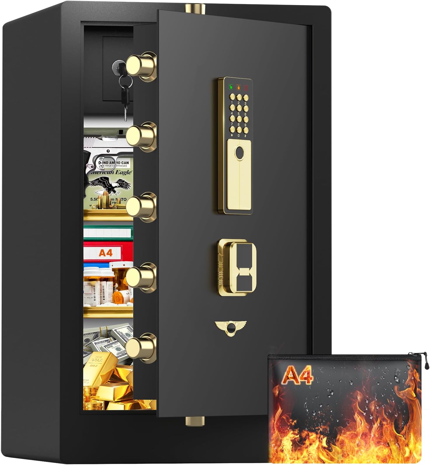 Global Industrial Burglary & Fire Safe Cabinet with Combo Lock, 1.5 Hr ...