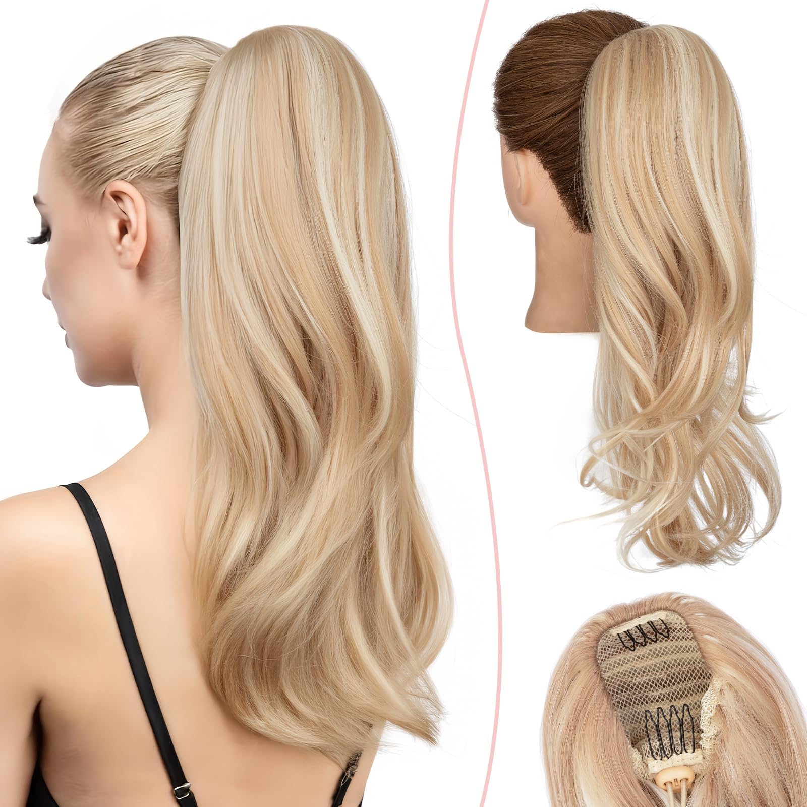 SEGOHAIR Ponytail Extensions – 22 Inch Curly Drawstring Ponytails Hair ...