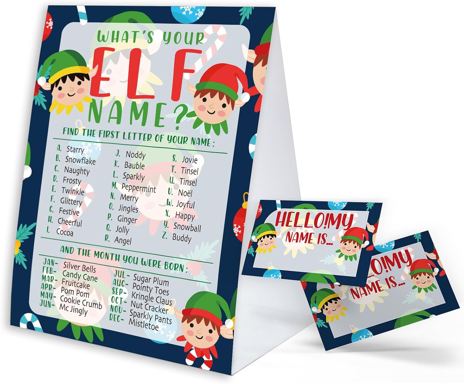 Amazon.com: What's Your Elf Name Game For Christmas Party Activity ...