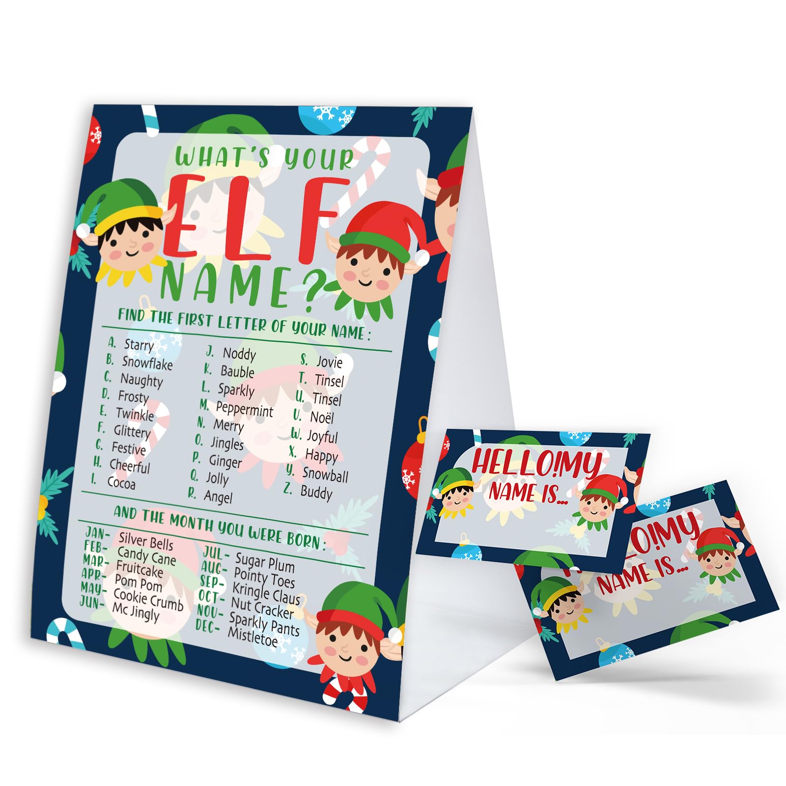 Amazon.com: What's Your Elf Name Game For Christmas Party Activity ...