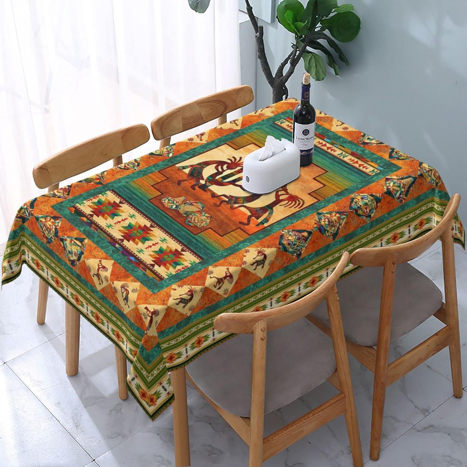 Amazon.com: ZHUBAJIE Rectangle Tablecloth - Southwestern Kokopelli ...