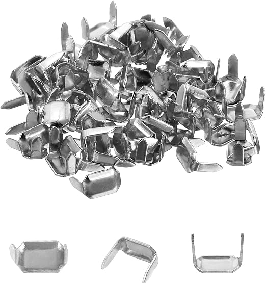 Amazon.com: uxcell 100Pcs Brass Leather Staples, 8mm Two Prong Belt ...