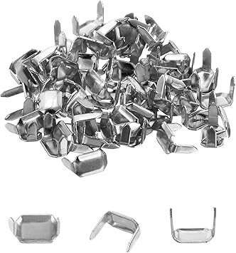Amazon.com: uxcell 100Pcs Brass Leather Staples, 8mm Two Prong Belt ...