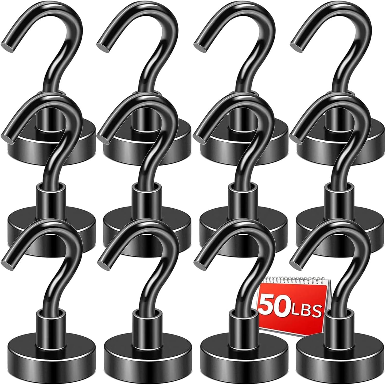 Amazon.com: DIYMAG Black Magnetic Hooks, 50 LB Heavy Duty Strong ...
