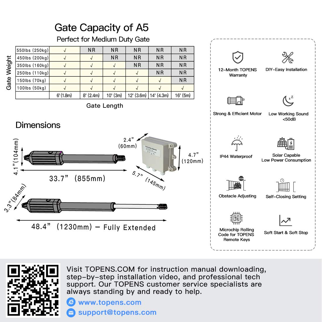 TOPENS A5 Automatic Gate Open...B075K7B4CL | Encarguelo.com