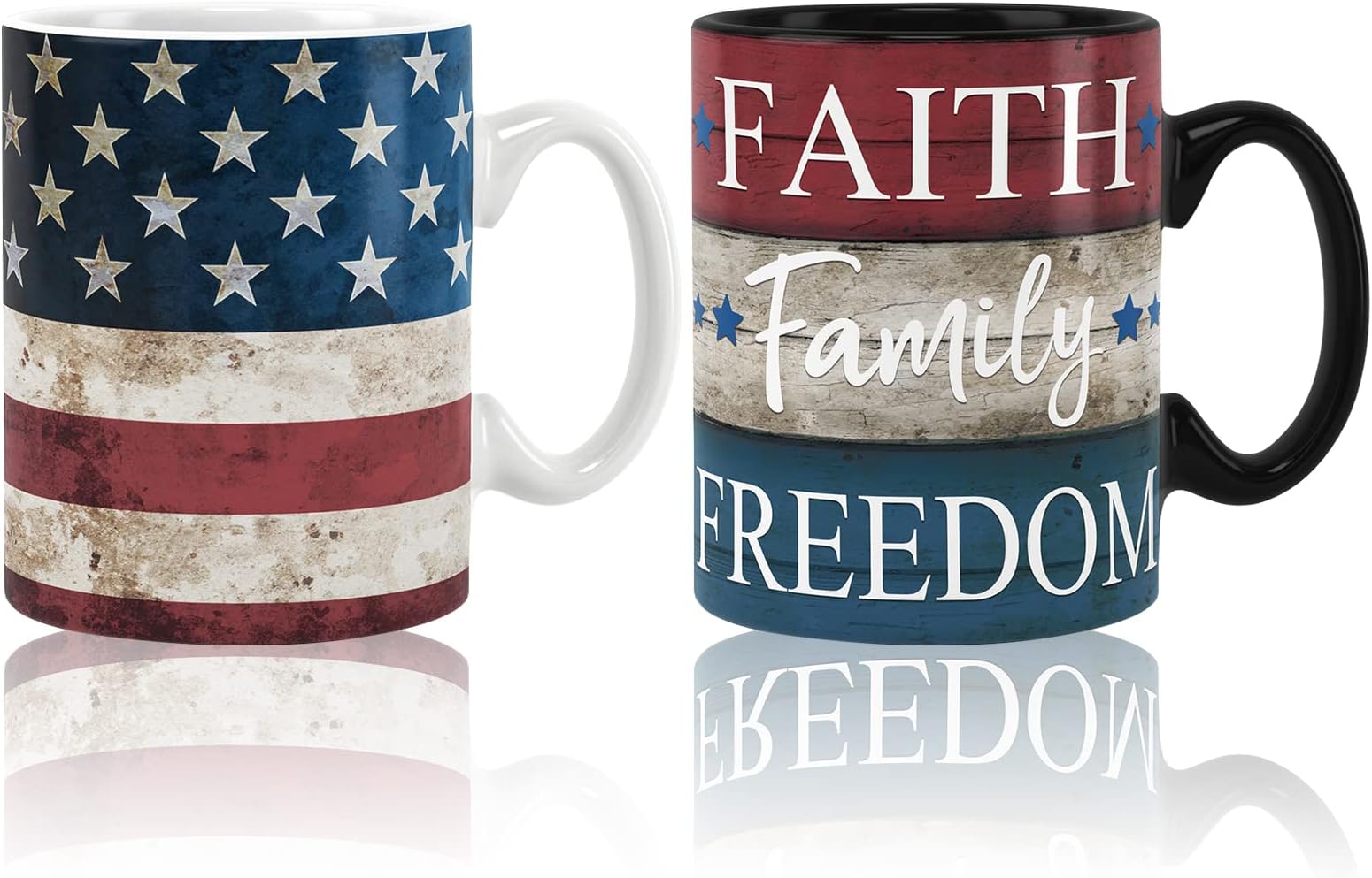 Amazon.com: Zubebe 6 Pieces Patriotic Coffee Mugs 4th of July Ceramic ...