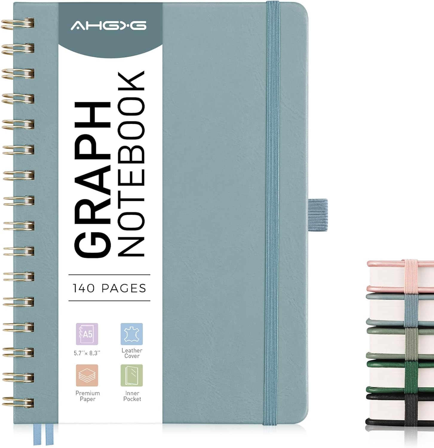 Amazon.com : AHGXG Graph Paper Notebook - Spiral Notebook Hardcover ...