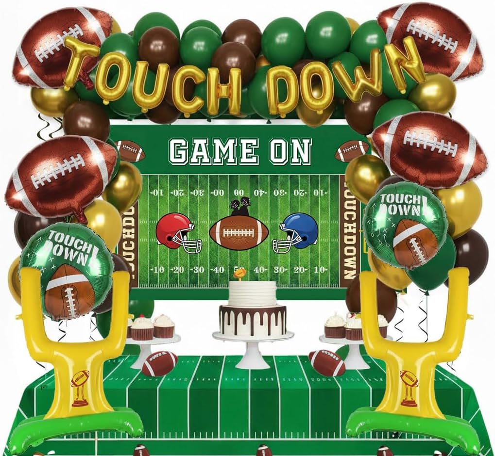 Amazon.com: Football Party Decorations Kit - with Green Brown Gold ...