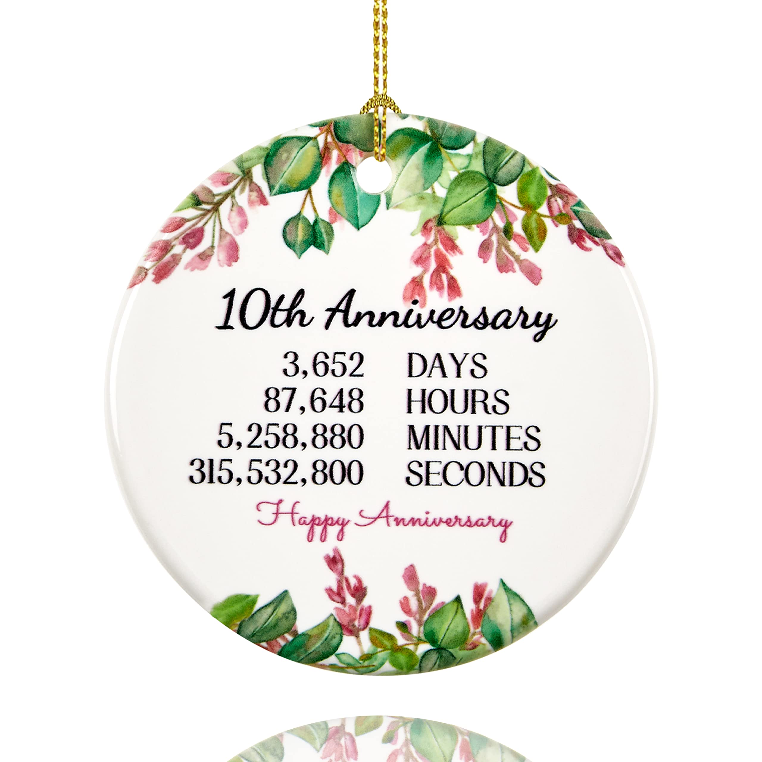 10 year wedding anniversary christmas online ornament