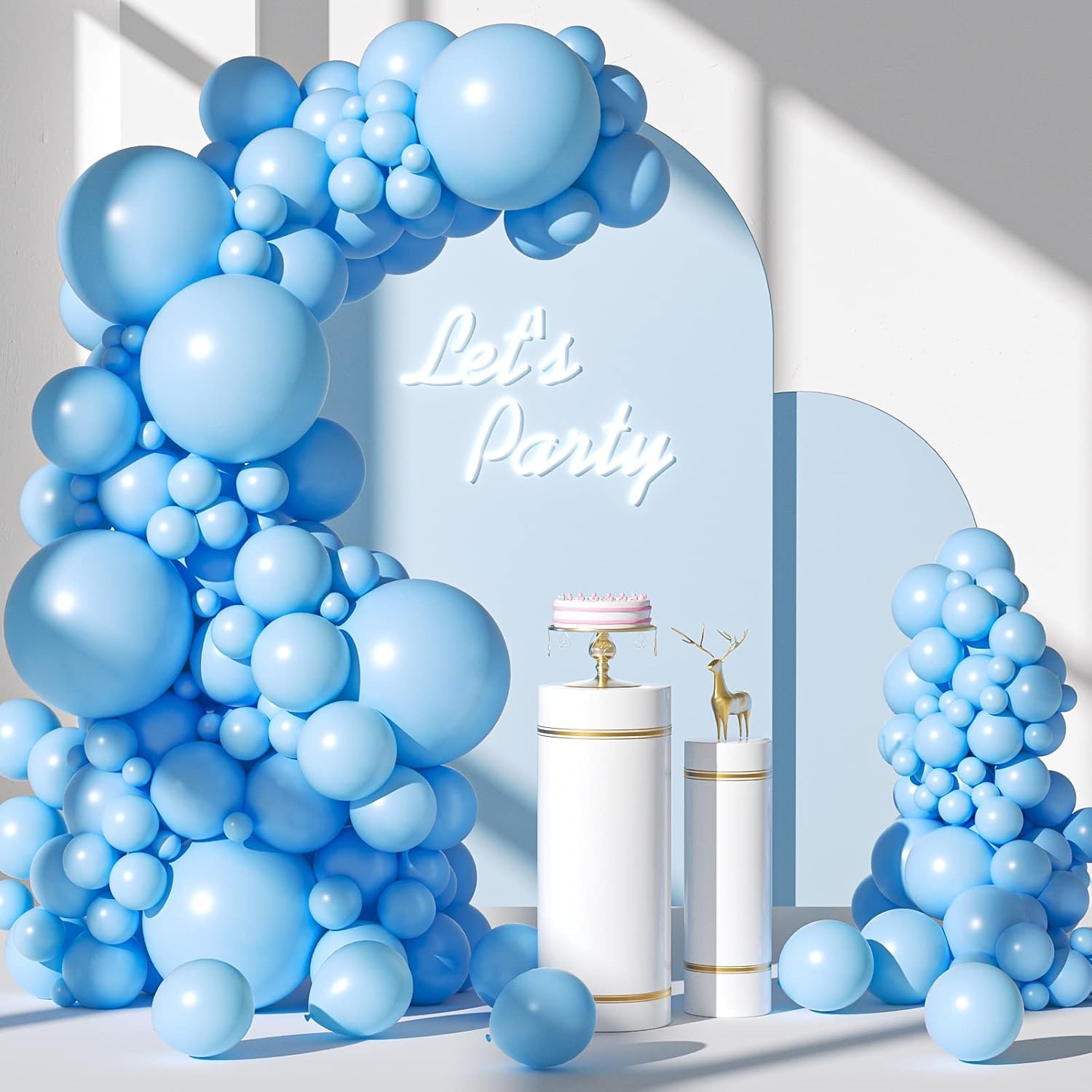 Amazon.com: FOTIOMRG 110pcs Light Blue Balloon Garland Arch Kit, 18 12 ...