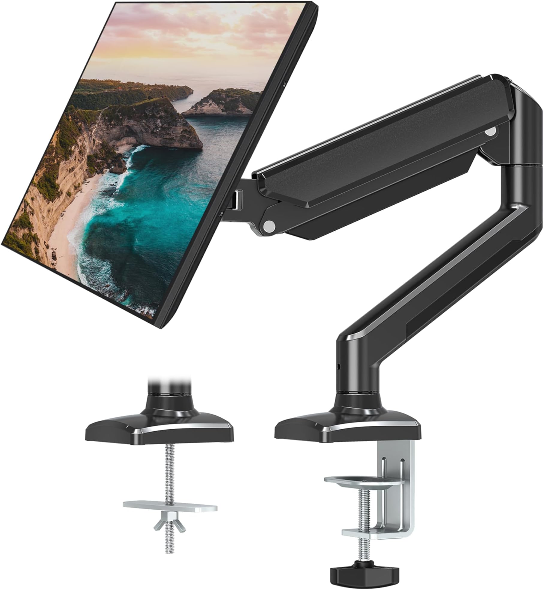 iVOOMi Power Arm Black Monitor Stand for Desk with VESA Mount, Gas ...