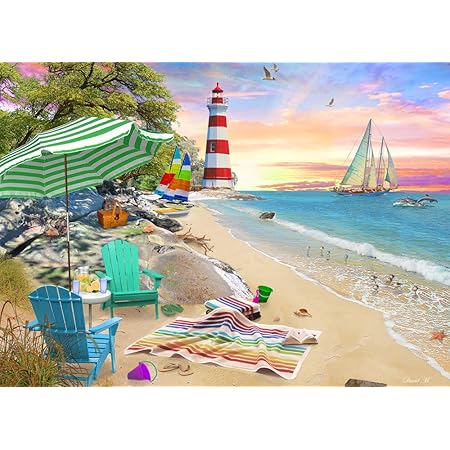 Day at the Beach Jigsaw Puzzle 1000 Piece : Amazon.co.uk: Toys & Games