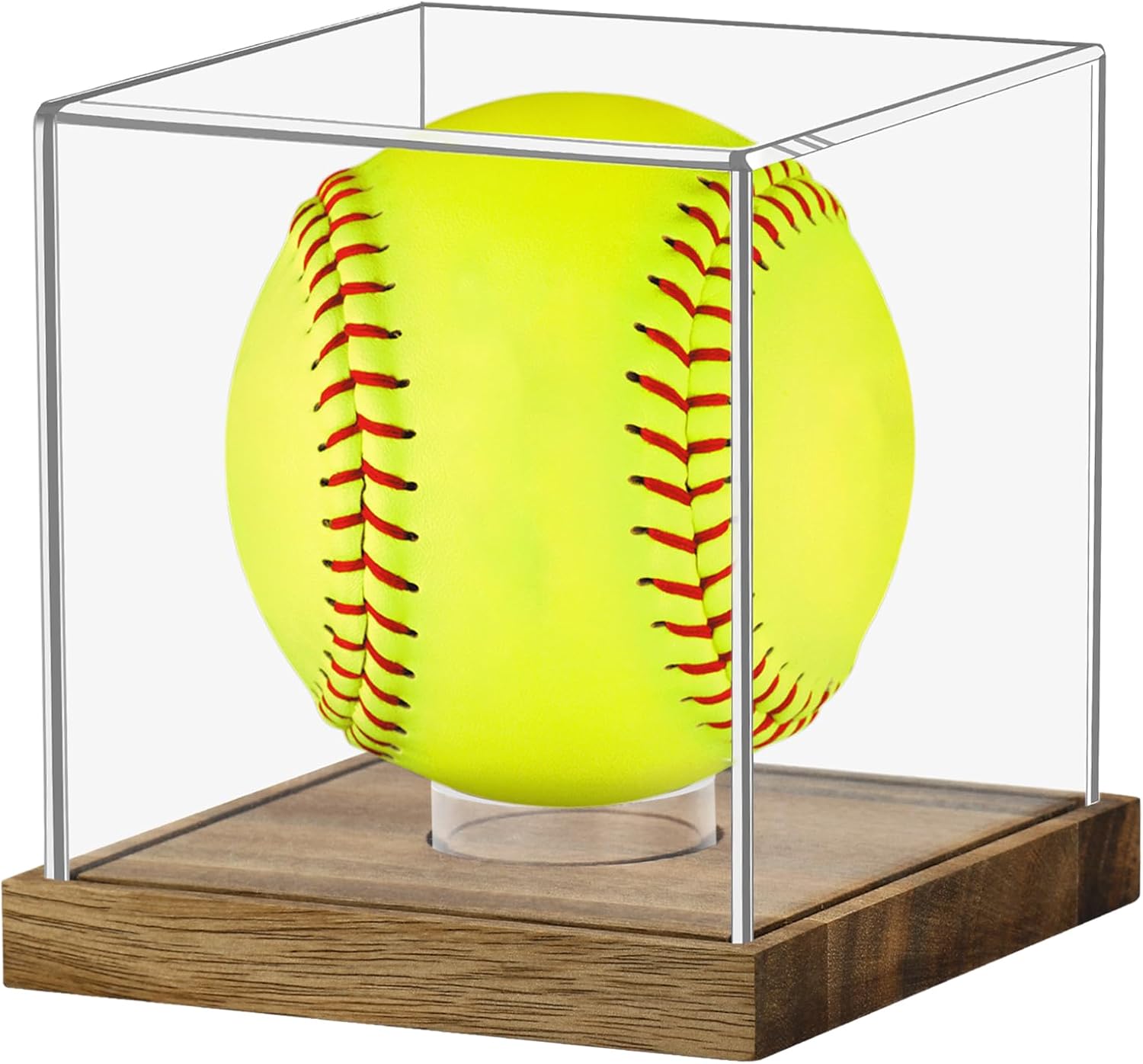 Amazon.com: Clear Acrylic Softball Display Case with Wood Base ...