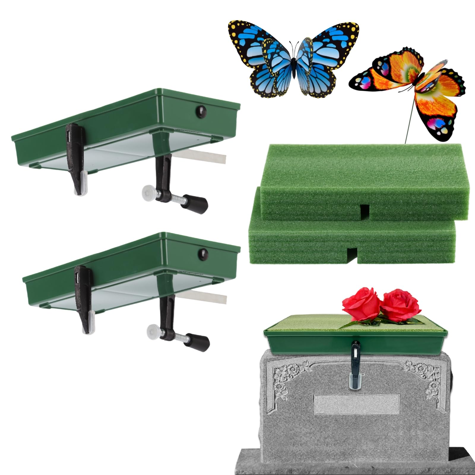 ALL SPECIAL 2 Sets Cemetery Saddles for Headstones - Grave Saddles for ...