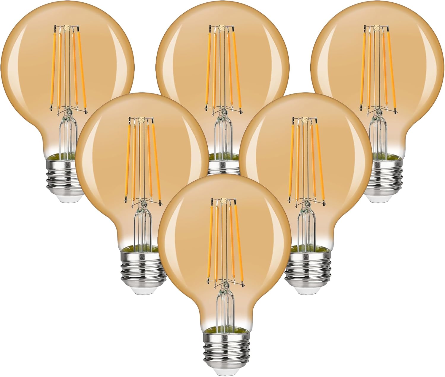 KGC G25 LED Edison Vanity Globe Light Bulb, LED Filament Light Bulb, 6W ...