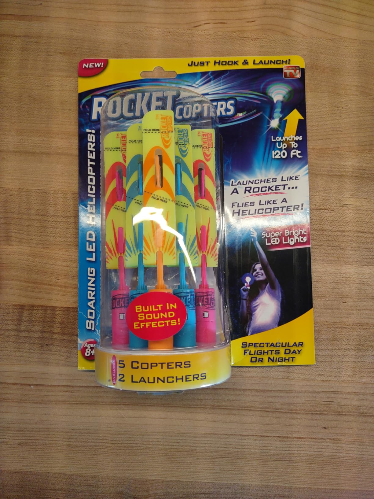 Amazon.com: Rocket Copters Slingshot LED Light Up Helicopters, 6 ...