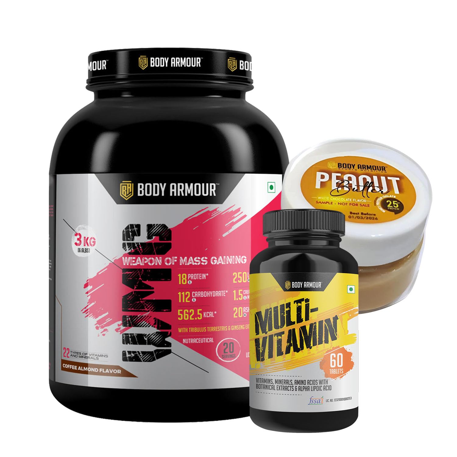 Wellbe Nutrition Body Armour WMG Weapon of Mass Gaining (Coffee Almond ...
