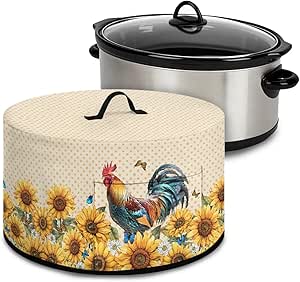 Amazon.com: Luarisgur Crock Pot Cover Rooster Sunflower Small Appliance ...