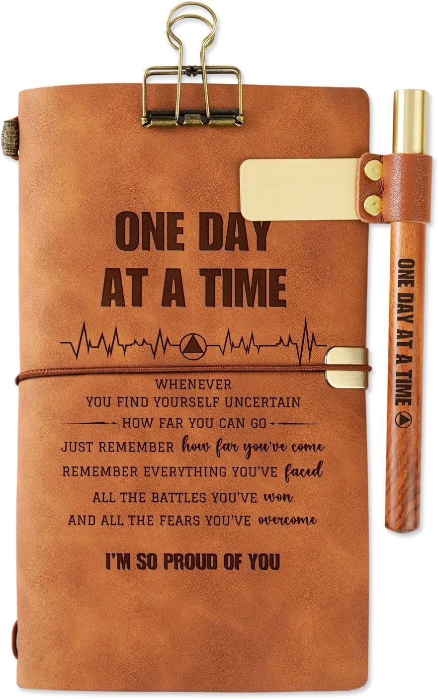 Amazon.com : WHLBHG AA & NA Sobriety Leather Notebook Addiction ...