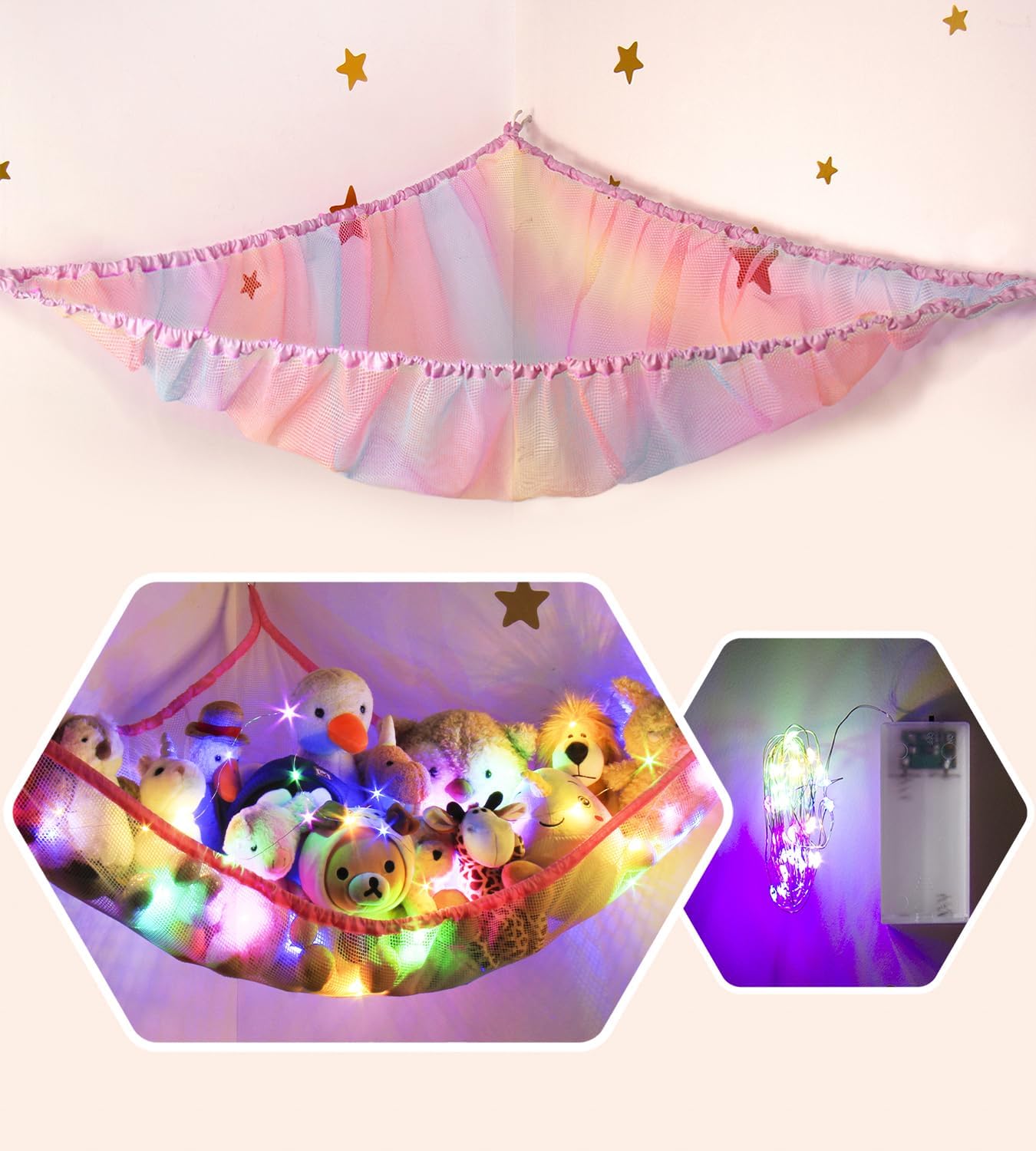 Amazon.com: Stuffed Animal Storage Hammock Net - Large Toys Hammock Net ...