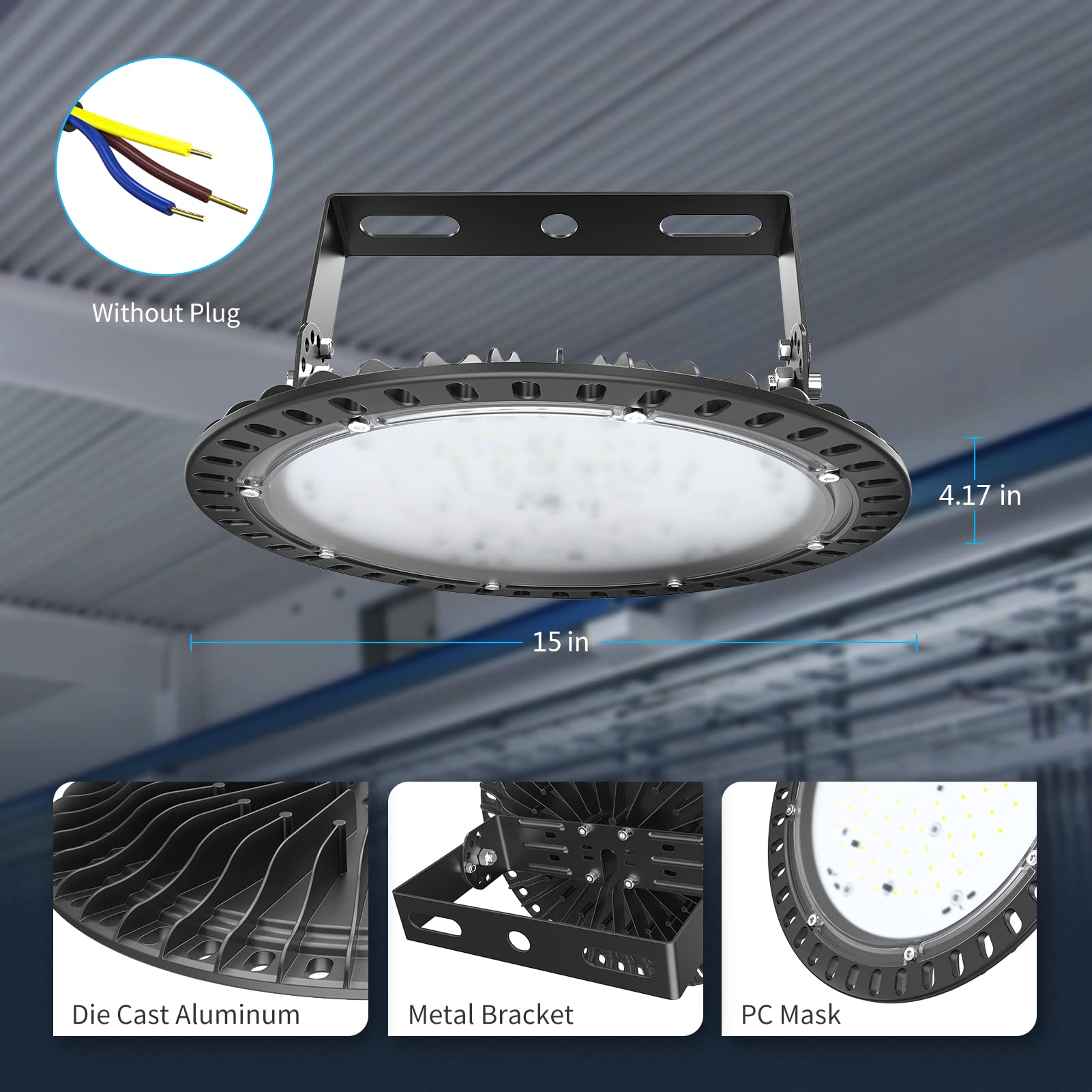 UFO LED High Bay Light 240W 5700K Daylight White, 34800lm,