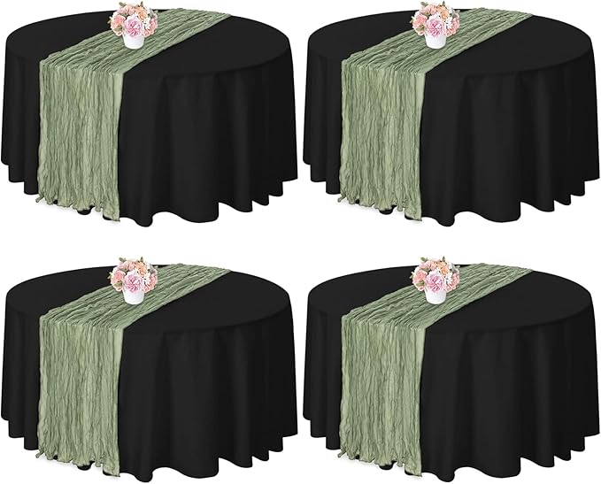 Amazon.com: 4 Set 90 Inch Round Tablecloth and 35x120 Inch Cheesecloth ...