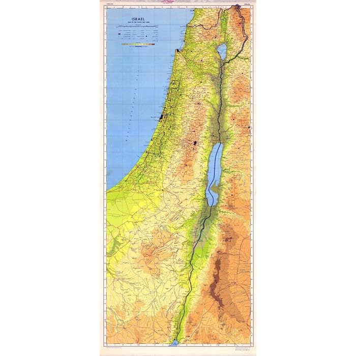 Buy Gifts Delight Laminated 24x54 Poster: Physical Map - Maps of Israel ...