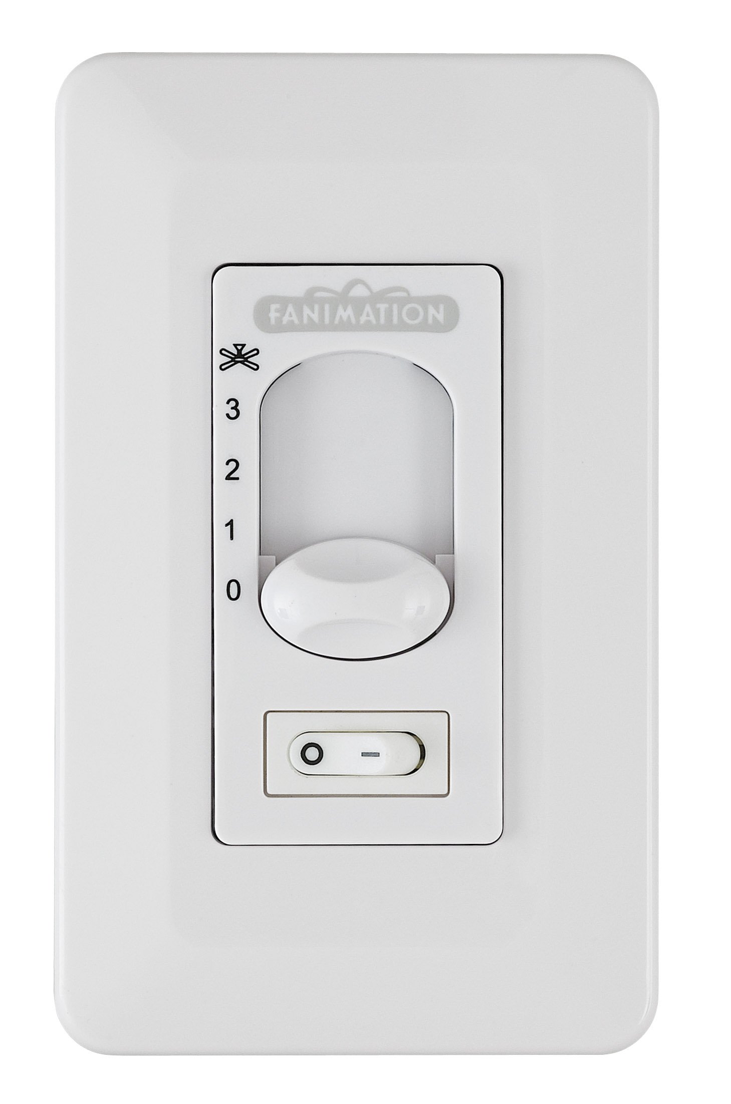 Fanimation CW1SWWH Wall Control Fan and Toggle on Off Light 3-Speed/Non ...