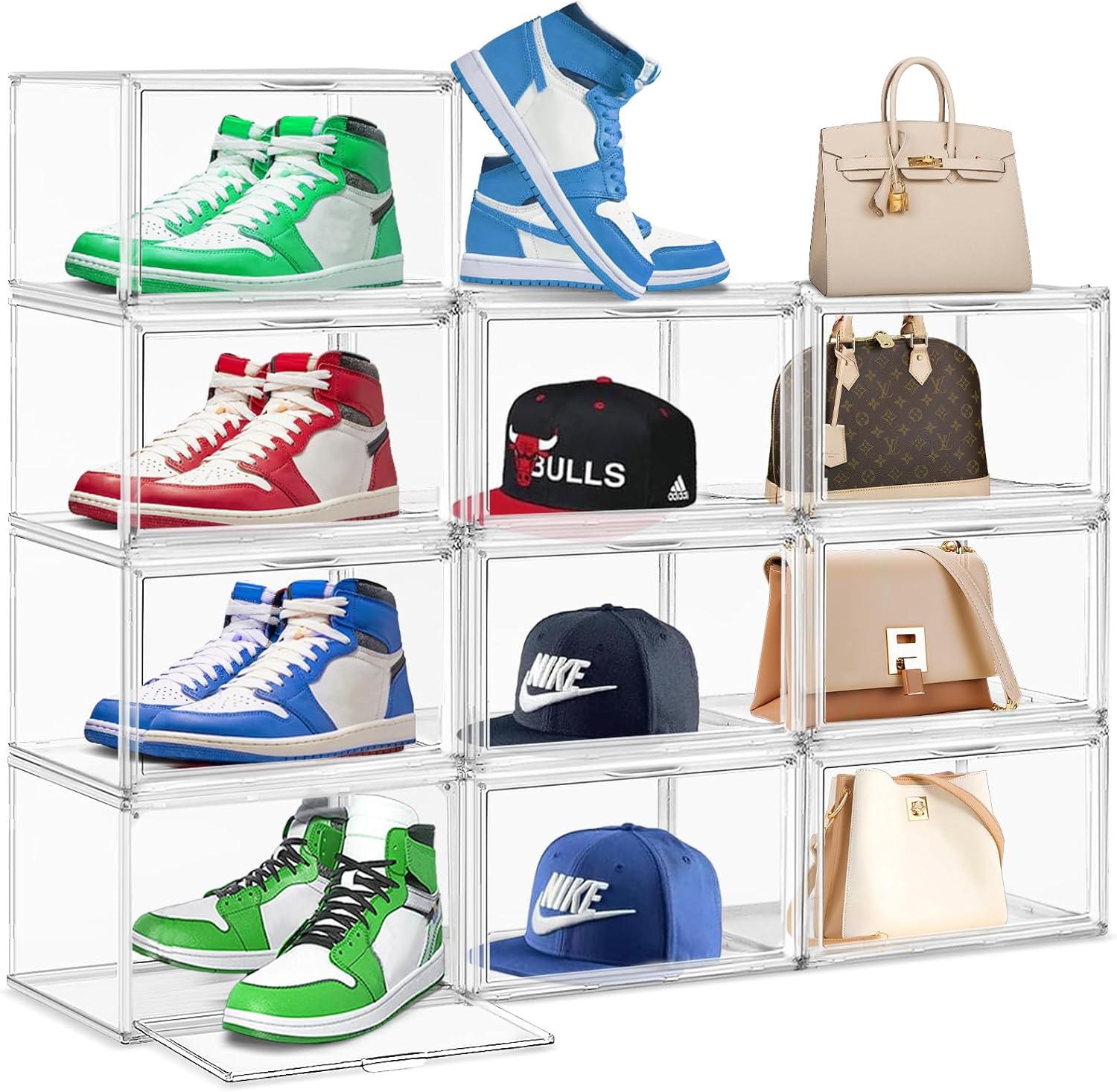 Amazon.com: 10 Pack Acrylic Shoe Storage, Size 15 Acrylic Sneaker Box ...
