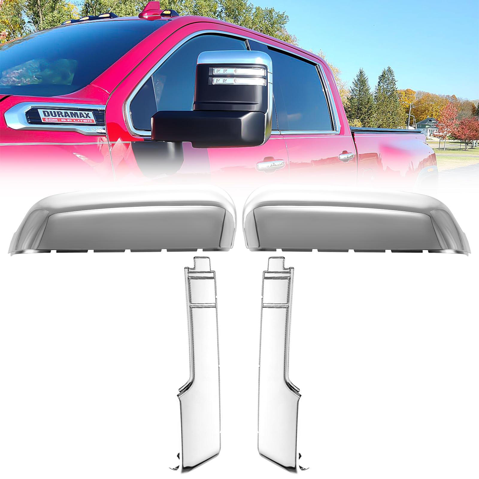 Snapklik.com : Sliver Tow Mirror Caps Fit For Chevy Chevrolet Silverado ...