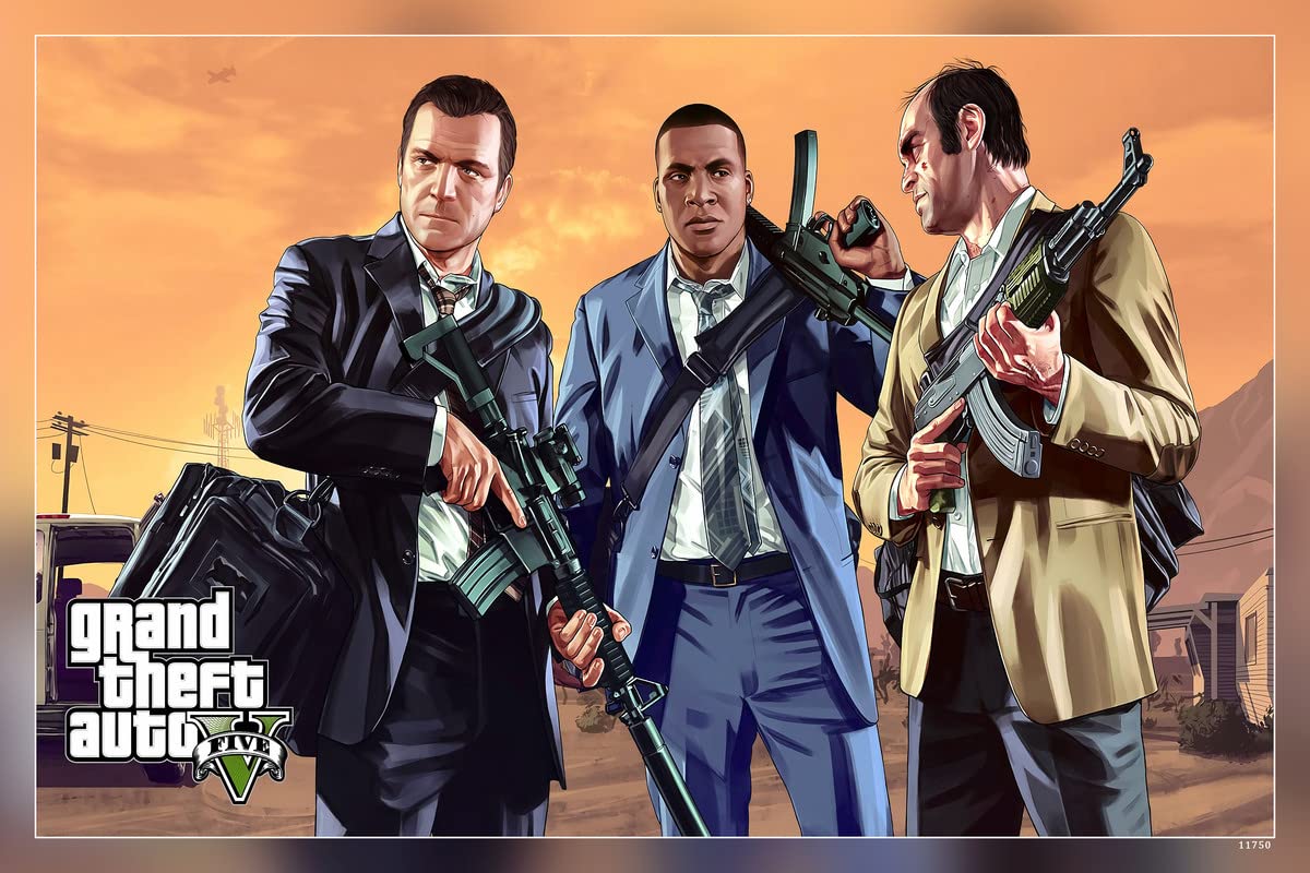 POSTERDADDY Grand Theft Auto V Rockstar Games Characters Video Game ...