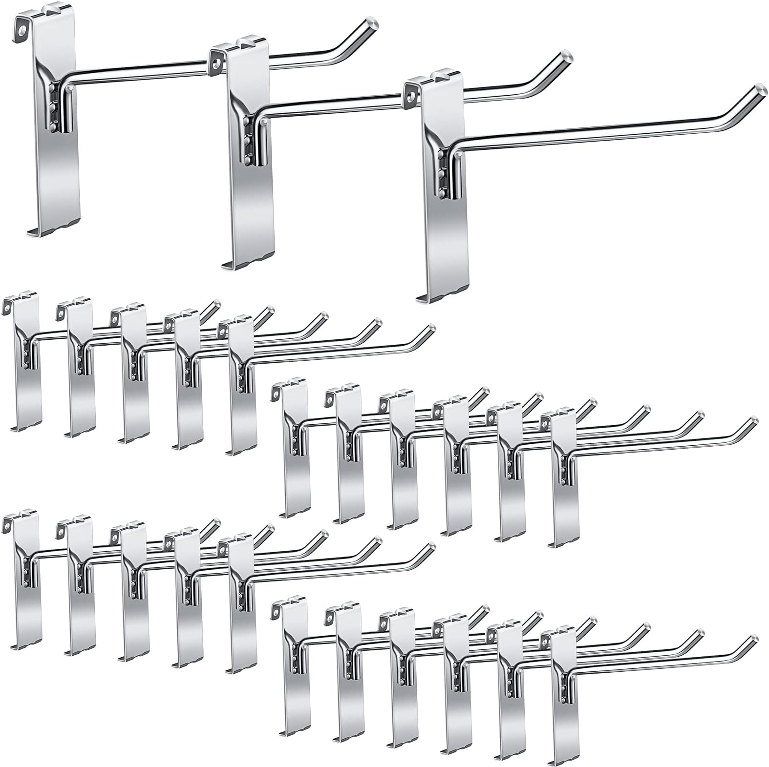 Amazon.com: LEIFIDE 25 Pcs Gridwall Panel Display Hooks - Silver ...