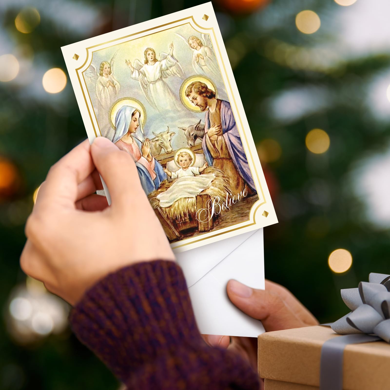 Vintage Religious Christmas Card Digital Art By Long Shot